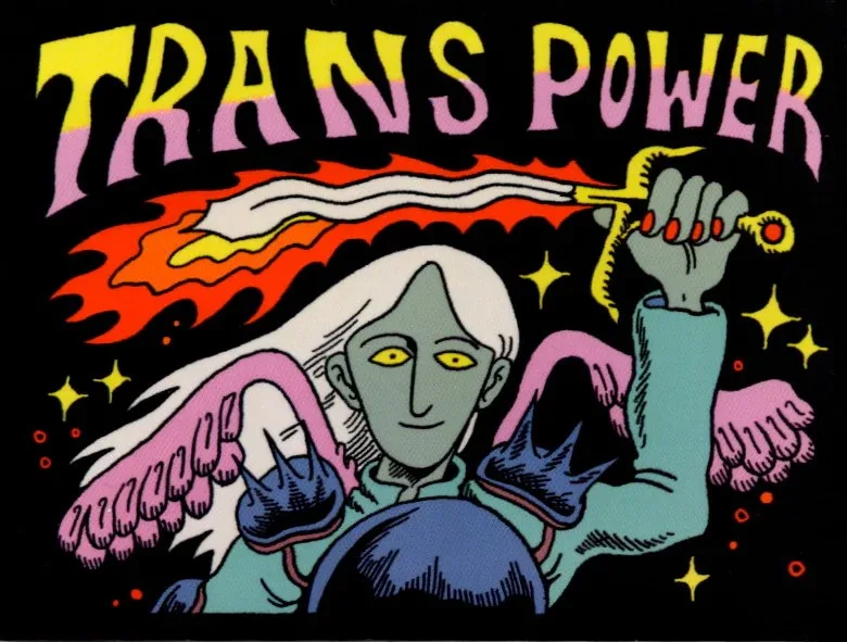 Boy Island Trans Power Sticker | AshAveComics.com